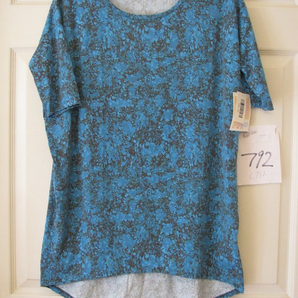 LuLaRoe | Tops | 25 Lularoe Irma Top Xs Nwt 36 Blue Floral Tunic High ...